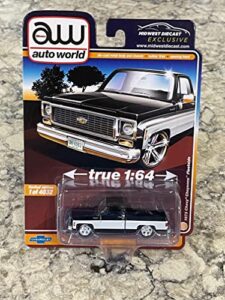 auto world 1973 chevy cheyenne pickup truck black and white 1/64 1 of 4032