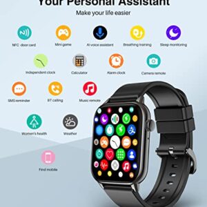 Smart Watch (Answer/Make Call), 1.68" Fitness Tracker Smartwatch for Android iPhone with Blood Pressure Heart Rate Sleep Monitor Pedometer, IP67 Waterproof Smart Watches for Men