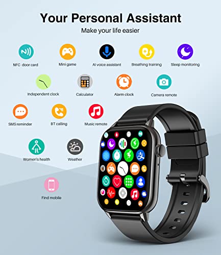 Smart Watch (Answer/Make Call), 1.68" Fitness Tracker Smartwatch for Android iPhone with Blood Pressure Heart Rate Sleep Monitor Pedometer, IP67 Waterproof Smart Watches for Men