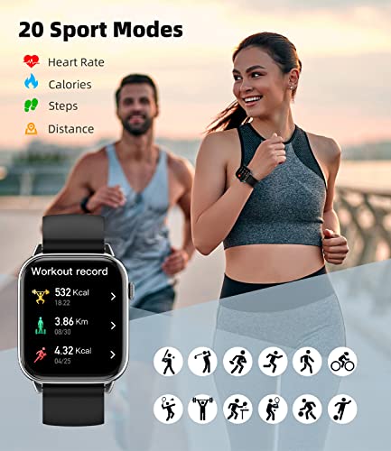 Smart Watch (Answer/Make Call), 1.68" Fitness Tracker Smartwatch for Android iPhone with Blood Pressure Heart Rate Sleep Monitor Pedometer, IP67 Waterproof Smart Watches for Men