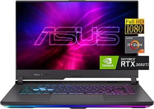 asus rog strix g15 gaming laptop, 15.6 inch fhd display, nvidia geforce rtx 3050ti, amd ryzen 7 4800h, 32gb ram, 1tb ssd, wi-fi 6, bluetooth 5, rgb backlit kb, windows 10, bundle with jawfoal