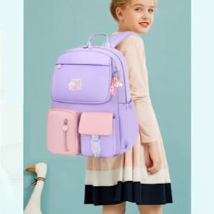 ETAISHOW Kawaii Girls Backpack for School Aesthetic School Bag Bookbag for Elementary Students