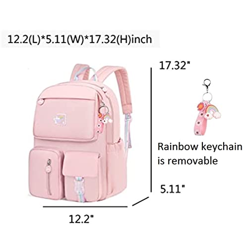 ETAISHOW Kawaii Girls Backpack for School Aesthetic School Bag Bookbag for Elementary Students