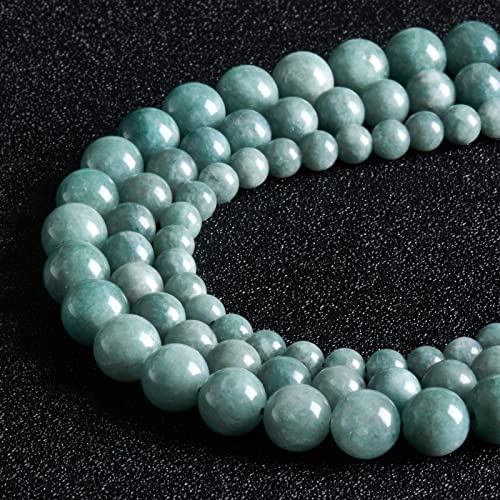 60pcs 6mm Natural Gemstone Beads Burmese Jade Beads Round Loose Beads for Jewelry Making with Crystal Stretch Cord