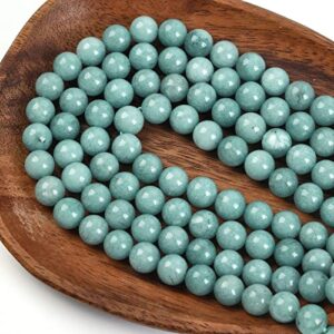 60pcs 6mm Natural Gemstone Beads Burmese Jade Beads Round Loose Beads for Jewelry Making with Crystal Stretch Cord