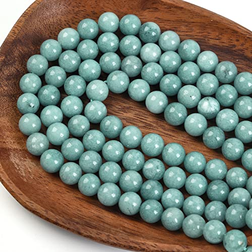 60pcs 6mm Natural Gemstone Beads Burmese Jade Beads Round Loose Beads for Jewelry Making with Crystal Stretch Cord