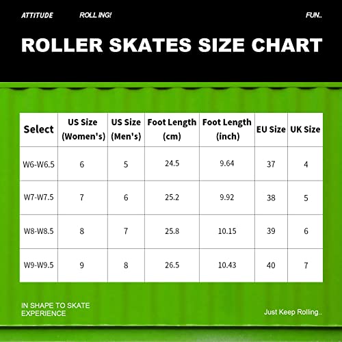 RollingBunny Roller Skates for Women Girls - Classic High-Top PU Leather Quad Roller Skates for Outdoor and Indoor, ABEC-7 Bearings, Ankle Support, Solid and Comfortable