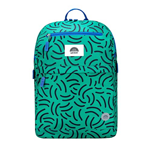 uninni 16" Kid's Backpack for Girls and Boys Age 6+ with Padded, and Adjustable Shoulder Straps. Fits Height 3'9" Kids (Strokes Green)