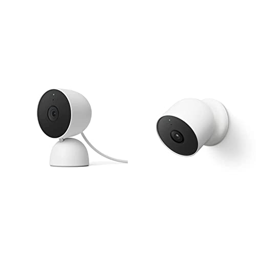 Google Nest Security Cam (Wired) - 2nd Generation - Snow Nest Cam Outdoor or Indoor, Battery - 2nd Generation - 1 Pack