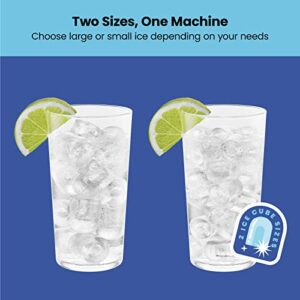 Chefman Dual-Size Countertop Ice Machine, Portable Ice Maker Machine, Creates 2 Cube Sizes in 6 Mins, Holds 1.3 lb. of Ice, Makes up to 26 lb in 24 Hours, Self-Cleaning Scoop Included, Stainless-Steel