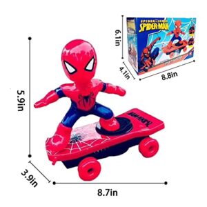 CHTWMD Stunt Skateboard Scooter Electric Universal Rotating Tumble Music Led Light Cartoon Balance Bike Toy, Interactive Educational Gift Toys for Boys and Adults