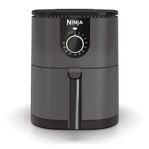 ninja af080 mini air fryer, 2 quarts capacity, compact, nonstick, with quick set timer, grey