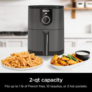 Ninja AF080 Mini Air Fryer, 2 Quarts Capacity, Compact, Nonstick, with Quick Set Timer, Grey