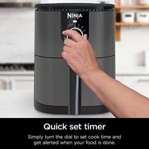 Ninja AF080 Mini Air Fryer, 2 Quarts Capacity, Compact, Nonstick, with Quick Set Timer, Grey