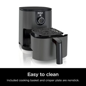 Ninja AF080 Mini Air Fryer, 2 Quarts Capacity, Compact, Nonstick, with Quick Set Timer, Grey