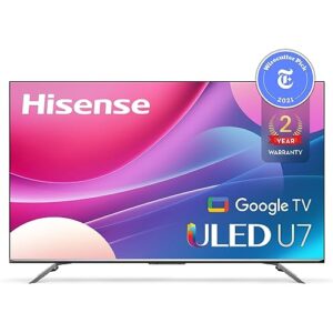 hisense uled premium u7h qled series 65-inch class quantum dot google 4k smart tv (65u7h, 2022 model), black