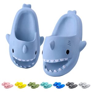 lakige kids shark cloud slides | toddler boys girls shower slippers | boys girls cute cartoon fish flip flops | beach pool home sandals | quick dry non-slip