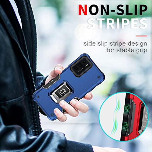 Compatible with Oppo Reno 6 5G, Armor Bumper Case for Oppo Reno 6 5G with Built-in Kickstand Shockproof Hybrid Heavy Duty Cover Tough Case for Oppo Reno 6 5G