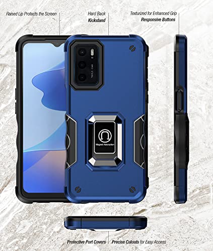 Compatible with Oppo Reno 6 5G, Armor Bumper Case for Oppo Reno 6 5G with Built-in Kickstand Shockproof Hybrid Heavy Duty Cover Tough Case for Oppo Reno 6 5G