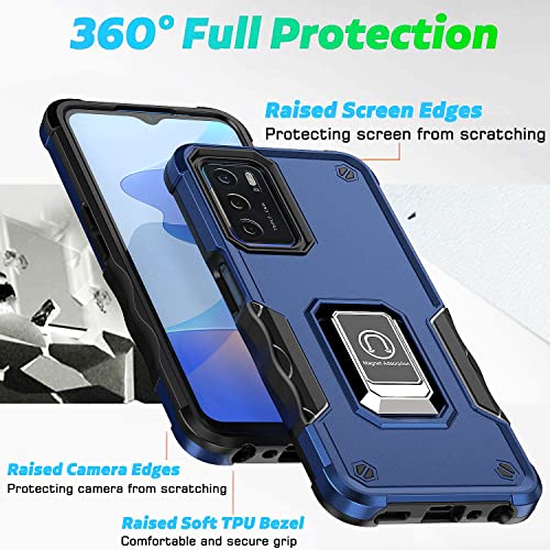 Compatible with Oppo Reno 6 5G, Armor Bumper Case for Oppo Reno 6 5G with Built-in Kickstand Shockproof Hybrid Heavy Duty Cover Tough Case for Oppo Reno 6 5G