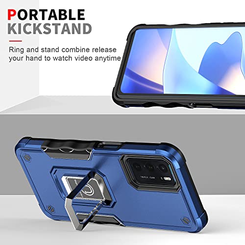 Compatible with Oppo Reno 6 5G, Armor Bumper Case for Oppo Reno 6 5G with Built-in Kickstand Shockproof Hybrid Heavy Duty Cover Tough Case for Oppo Reno 6 5G