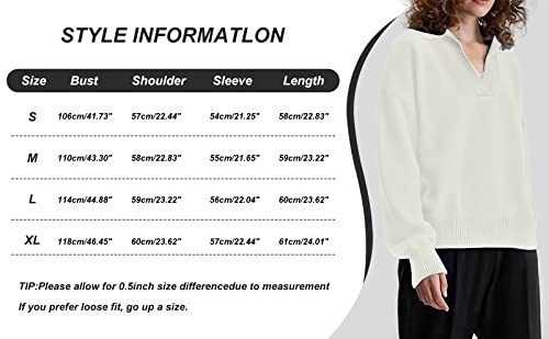 Women's Casual Long Sleeve Pullover Sweaters Striped V Neck Lapel Collar Loose Fit Solid Knitted Pullovers Jumper Tops