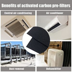 QLMM66 Carbon Fabric Filter 16" x 48" x 0.12" (1 Pack) Replacement Activated Charcoal Hepa AC Vent Filter Carbon Air Pre Filter Fabric Sheet Carbon Pad