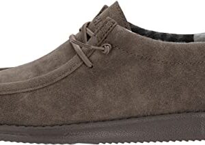 WHITIN Men's Slip on Loafers Suede Recycled Leather Boat Shoes Casual Deck Sneakers Size 13 Lightweight Winter Warm MOC Toe Walking Dark Brown 47