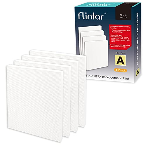 Flintar 115115 True HEPA Filter A, Compatible with Winix Air Purifier C535, 5300, 6300, P300, H13 Grade True HEPA Replacement Filters (4 HEPA Filters)