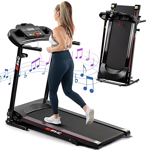 FYC Foldable Treadmill with Incline and Bluetooth, 2.5HP Electric Folding Treadmill Running Walking Machine for Home Gym, Max 265 LBS Weight Capacity