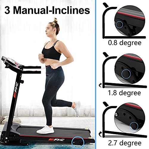 FYC Foldable Treadmill with Incline and Bluetooth, 2.5HP Electric Folding Treadmill Running Walking Machine for Home Gym, Max 265 LBS Weight Capacity