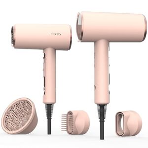 FUNTIN Hair Dryer, Blow Dryer with Diffuser 2023 Updated 1800w, Ionic for Women Curly 4c Thick Hair Pink