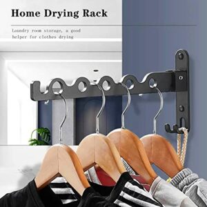 kuaguan Clothes Drying Rack Wall Mounted Drying Racks for Laundry Room Organization and Storage Clothes Rack，Aluminum Dryer Rack with Two Drying Rods for Hanging Wet and Dry Clothes