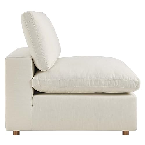 Modway Commix Down-Filled Overstuffed Upholstered 4-Piece Sectional Sofa in Light Beige