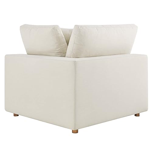 Modway Commix Down-Filled Overstuffed Upholstered 4-Piece Sectional Sofa in Light Beige