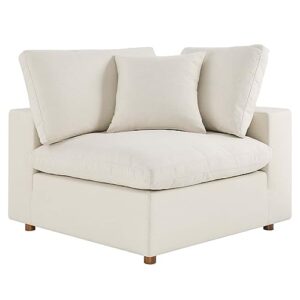 Modway Commix Down-Filled Overstuffed Upholstered 4-Piece Sectional Sofa in Light Beige