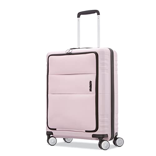 American Tourister Apex DLX Spinner, Carry-On 20-Inch, Front opening with multiple pockets for-laptop, tablets and cell phone, Soft Rose