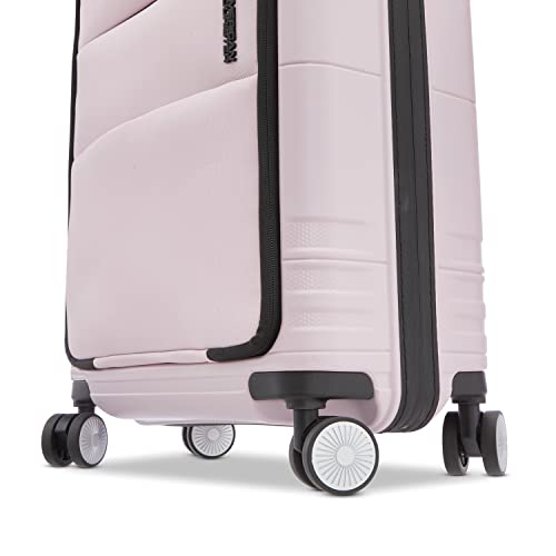 American Tourister Apex DLX Spinner, Carry-On 20-Inch, Front opening with multiple pockets for-laptop, tablets and cell phone, Soft Rose