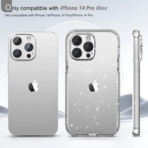 Switdo Compatible with iPhone 14 Pro Max Case Clear Glitter with Built-in Screen Protector&Camera Lens Protector,Full Body Protective Cover for Women Girls For iPhone 14 Pro Max 6.7 inch,Clear Glitter