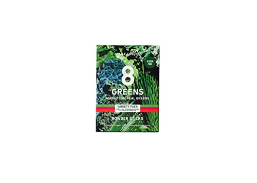 8Greens Daily Powder Sticks - Daily Superfood- Super Greens Vitamins, Vegan, Gluten Free, Non-GMO, Variety Pack (Pack of 15 Sticks)