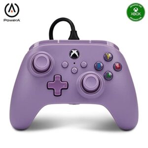 powera nano enhanced wired controller for xbox series x|s - lilac, portable, compact, gamepad, video game, gaming controller, works with xbox one and windows 10/11