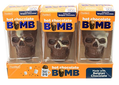 Skull Hot Chocolate BOMB(R) 6 Pack, Halloween Hot Cocoa Melting Ball by Frankford Candy