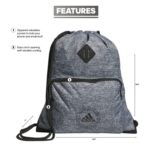 adidas Classic 3S 2.0 Sackpack, Jersey Onix Grey/Black, One Size