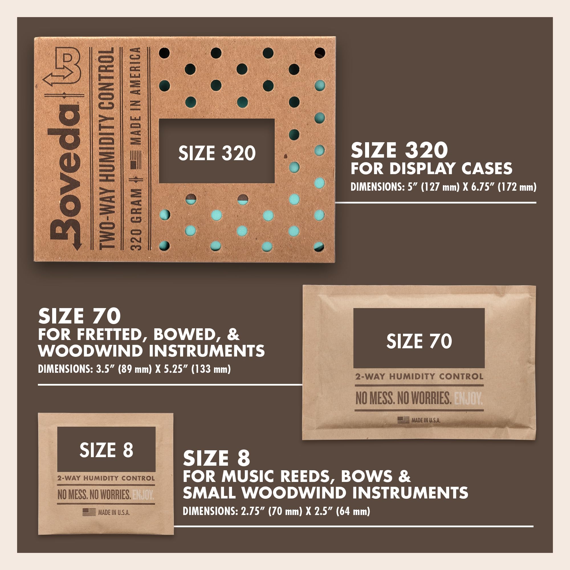 Boveda 84% Two-Way Humidity Control Packs for Woodwind Reeds – Size 8 – 2 Pack – Moisture Absorbers – Protects Against Drying & Spliting – Individually Wrapped Reed Humidifiers for Day-of Performance