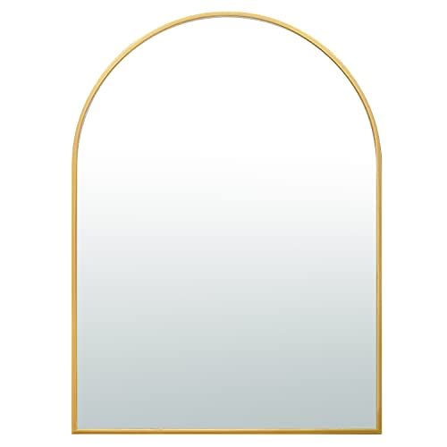 SCWF-GZ 20x30 Arch Mirror Square Wall Mounted Metal Frame Mirrors for Entryway Bedroom Bathroom Living Room 22x30 24x36 inch Black Silver - Gold