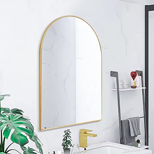 SCWF-GZ 20x30 Arch Mirror Square Wall Mounted Metal Frame Mirrors for Entryway Bedroom Bathroom Living Room 22x30 24x36 inch Black Silver - Gold