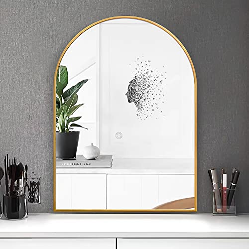 SCWF-GZ 20x30 Arch Mirror Square Wall Mounted Metal Frame Mirrors for Entryway Bedroom Bathroom Living Room 22x30 24x36 inch Black Silver - Gold