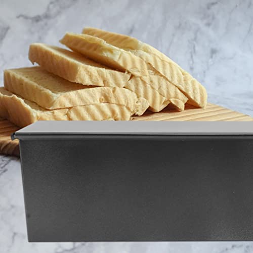 Luxshiny Kitchen Baking Supply Brioche Bread Loaf Pan with Cover Toast Bread Molds Toast Baking Pan Molds Cakes Breads Toast Box Kitchen Bakeware Supplies (900g) Baking Molds Toast Baking Molds