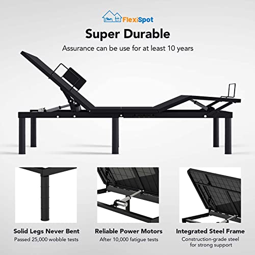 FLEXISPOT S3 Adjustable Bed Frame Base Queen, Wireless, 5 Minutes Quick Assembly, Zero Clearance, Zero Gravity, Whisper Quiet Durable Motor, Mattress Holder, Anti Snore, Best Gift for Family