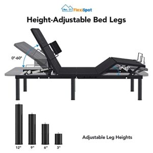 FLEXISPOT S3 Adjustable Bed Frame Base Queen, Wireless, 5 Minutes Quick Assembly, Zero Clearance, Zero Gravity, Whisper Quiet Durable Motor, Mattress Holder, Anti Snore, Best Gift for Family